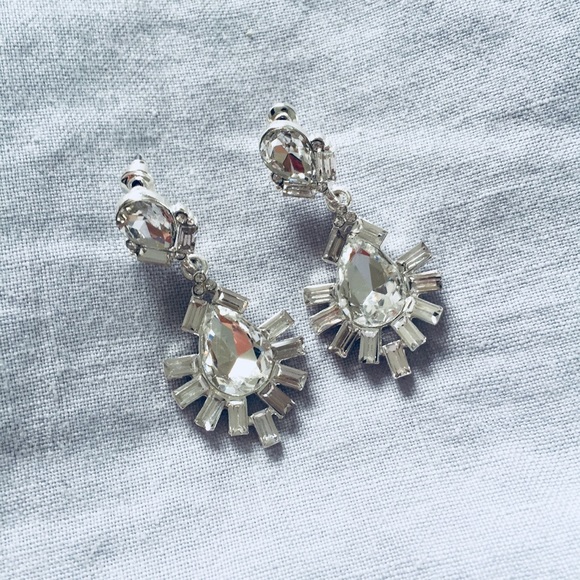 Jewelry | New Art Deco Silver Bridal Event Pageant Earrings | Poshmark